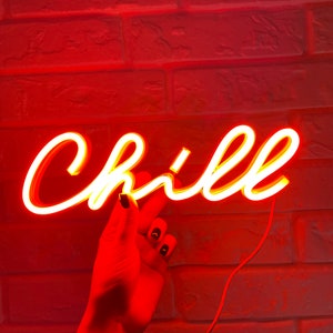 Chill Neon Night Lights Neon Signs Gift Warm Orange Relax Neon LED Neon ...