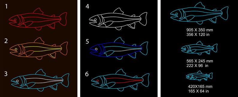 Salmon Fish Neon Sign Salmon Decor Led Sea Art Light Sign Led - Etsy