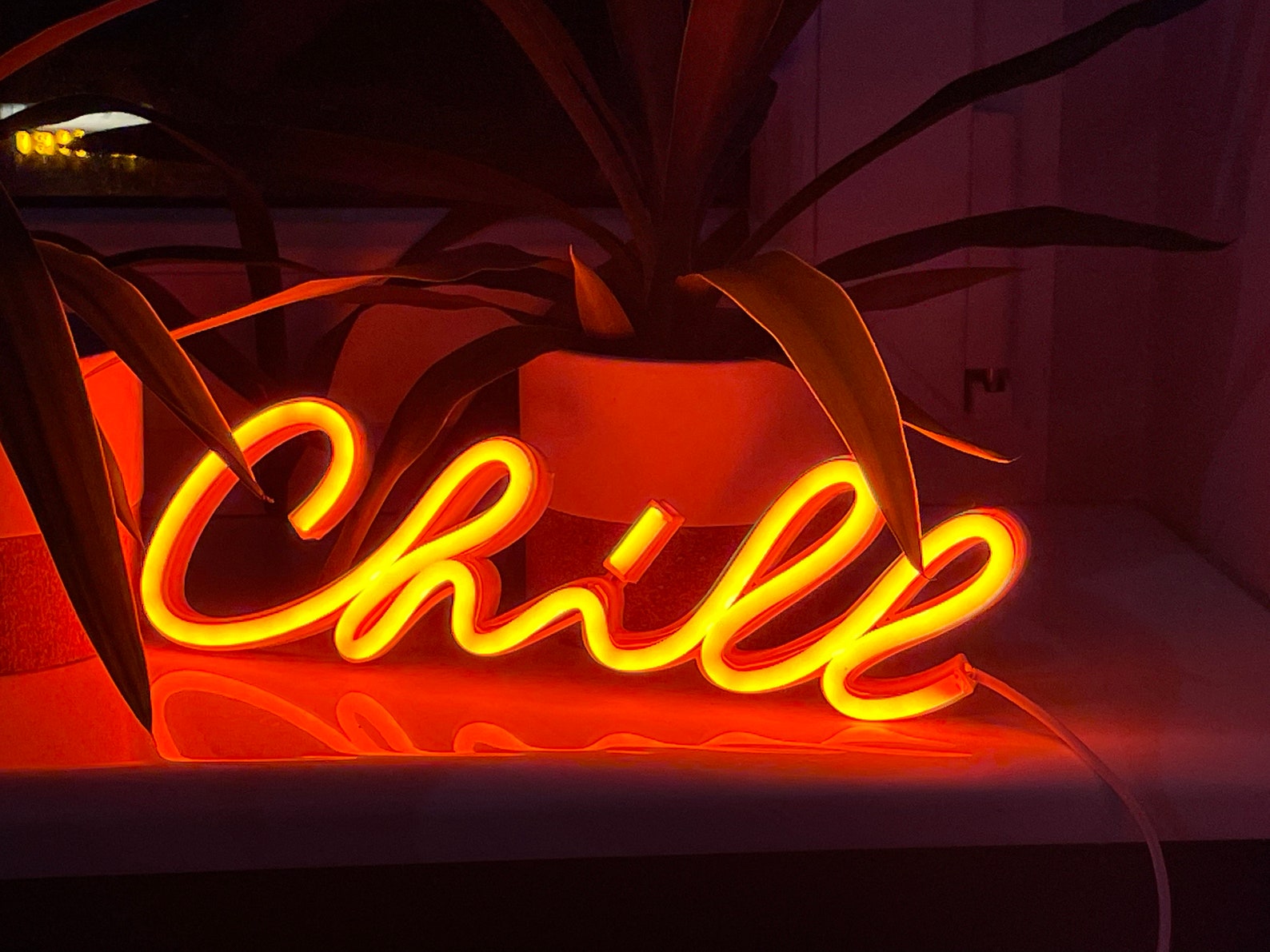 Chill Neon Night Lights Neon Signs Gift Warm Orange Relax Neon | Etsy