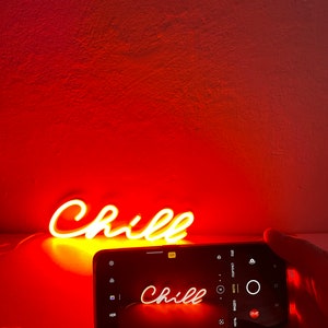 Chill Neon Night Lights Neon Signs Gift Warm Orange Relax Neon LED Neon ...