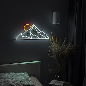 Mountain Neon Sign Art Landscape Neon Sign Neon Art, Mountain Art Light ...
