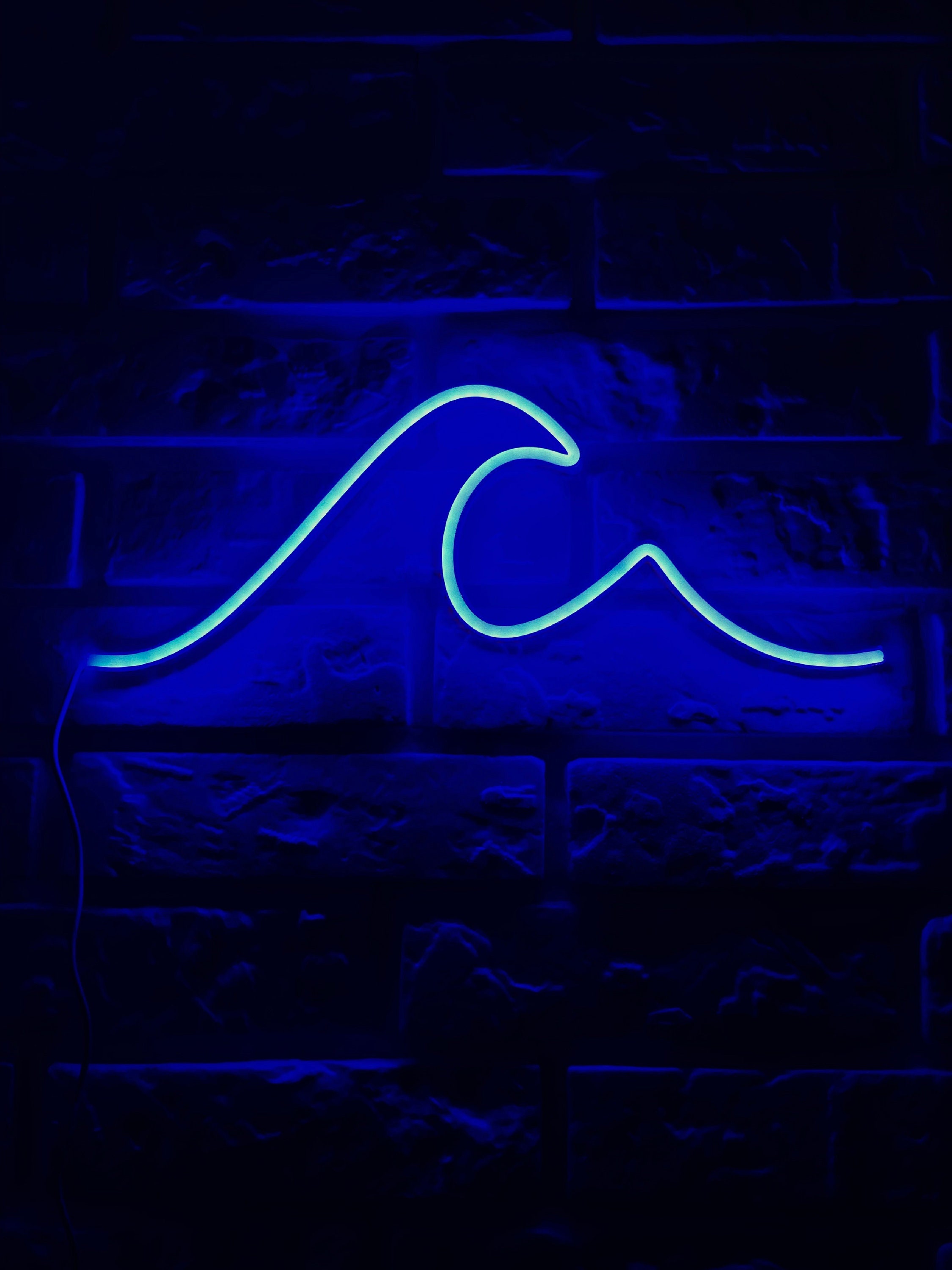 Wave Neon Sign Sea Neon Sign Led Ocean Art Light Sign Led Logo - Etsy