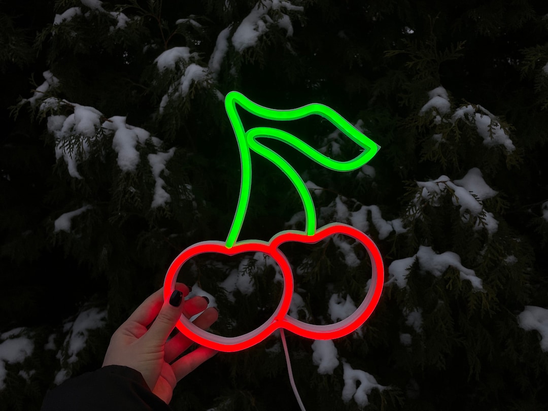 Cherry Neon Sign Cherry Neon Sign Led Art Light Sign Led Logo Wall ...