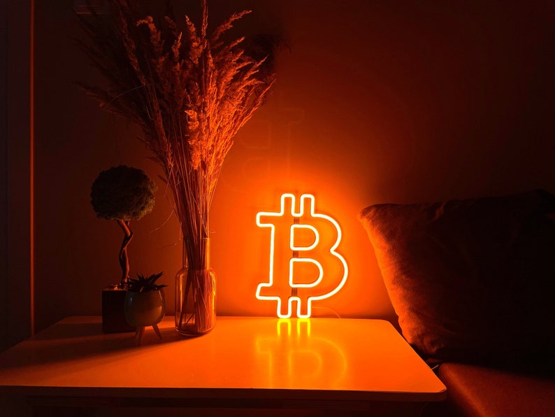 Bitcoin Art Bitcoin Neon Sign Trading Wall Decor Trader | Etsy