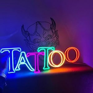 Tattoo Neon Sign: Colorful LED Wall Decor - Etsy