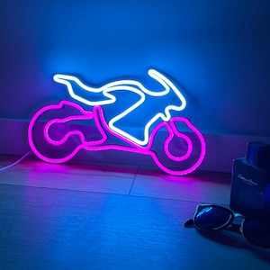 Sportbike LED Neon Sign: Motorcycle Wall Decor - Etsy
