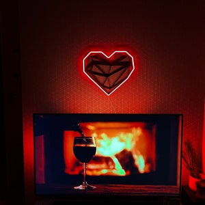 Neon Heart Love Wall Light Heart Wall Light, Love Wall Decor Love Gift ...