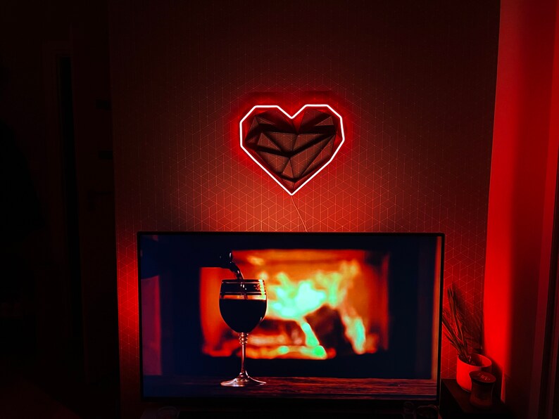 Neon Heart Love Wall Light Heart Wall Light Love Wall Decor | Etsy