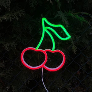 Cherry Neon Sign Cherry Neon Sign Led Art Light Sign Led Logo Wall ...