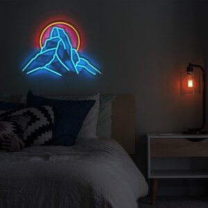 Mountain Montehorn Neon Sign Wall Art Neon Sign Neon Art, Neon Light ...