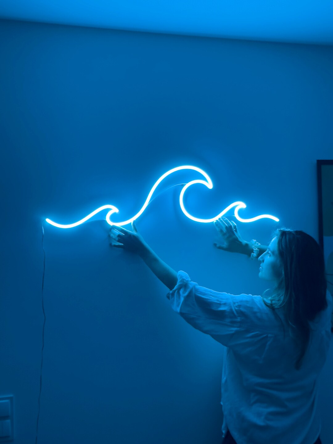 Wave Neon Sign Bedroom, Art Wave Ocean Neon Sign, Neon Led, Neon Sign ...