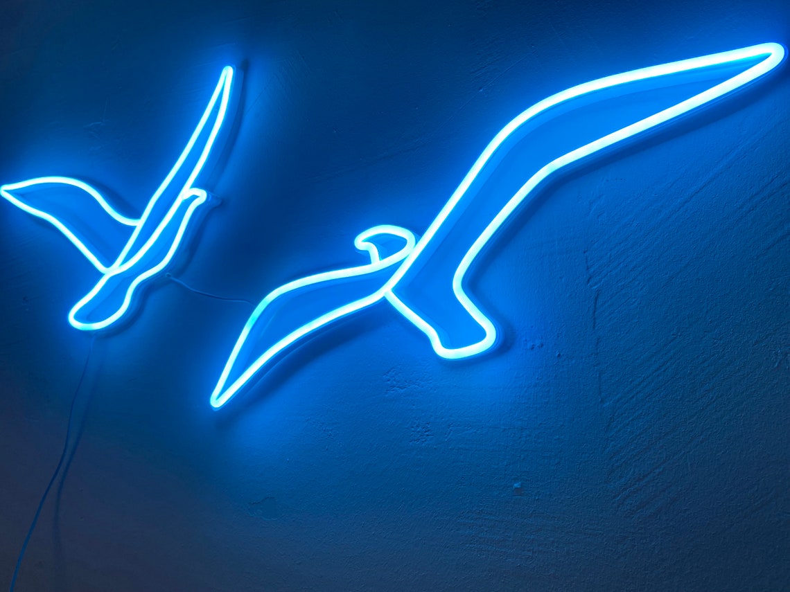 Couple Flying Bird Neon Sign Led Couple Bird Art Light Sign | Etsy