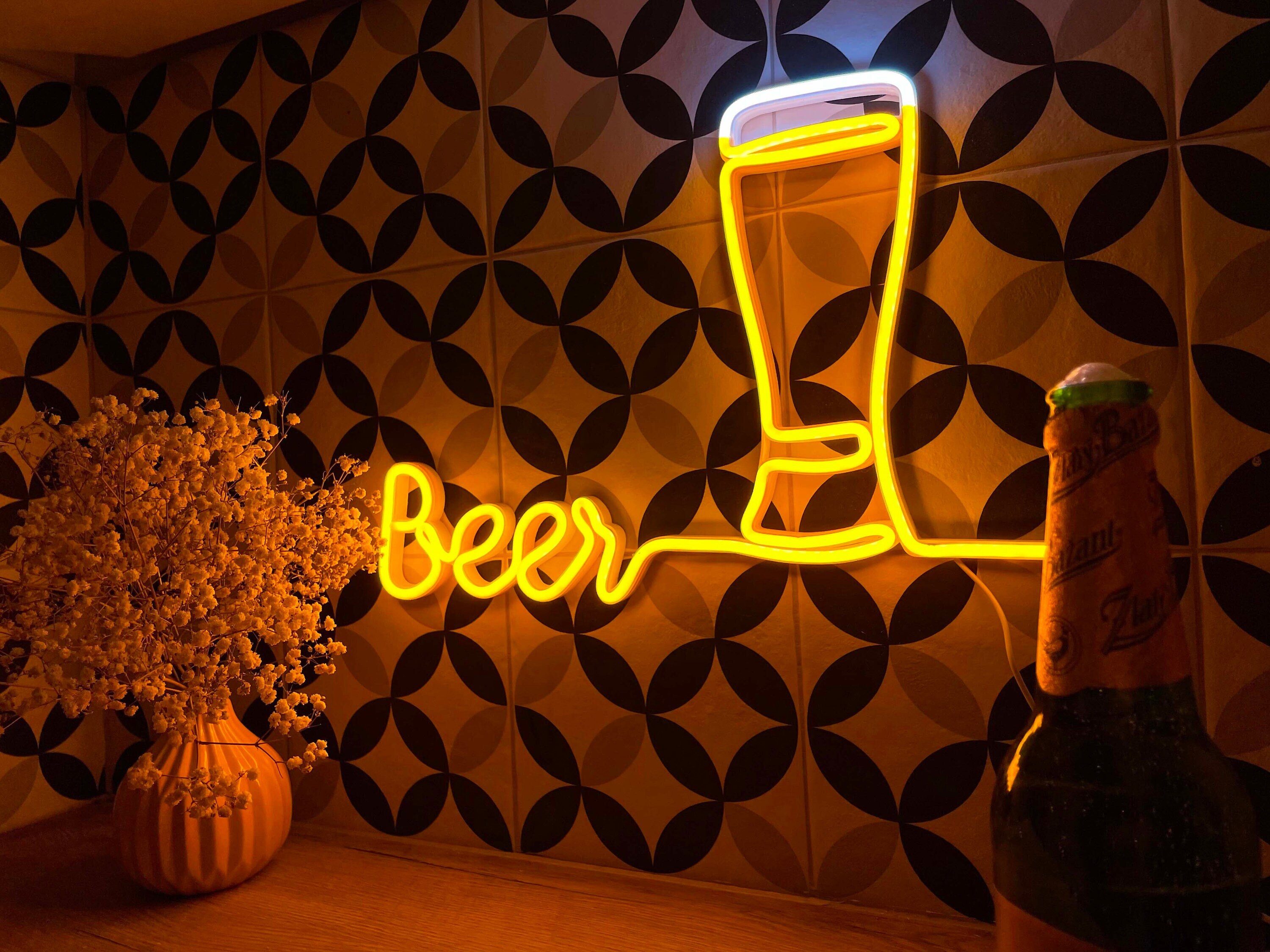 Beer Glass LED Neon Sign: Bar Wall Decor - Etsy
