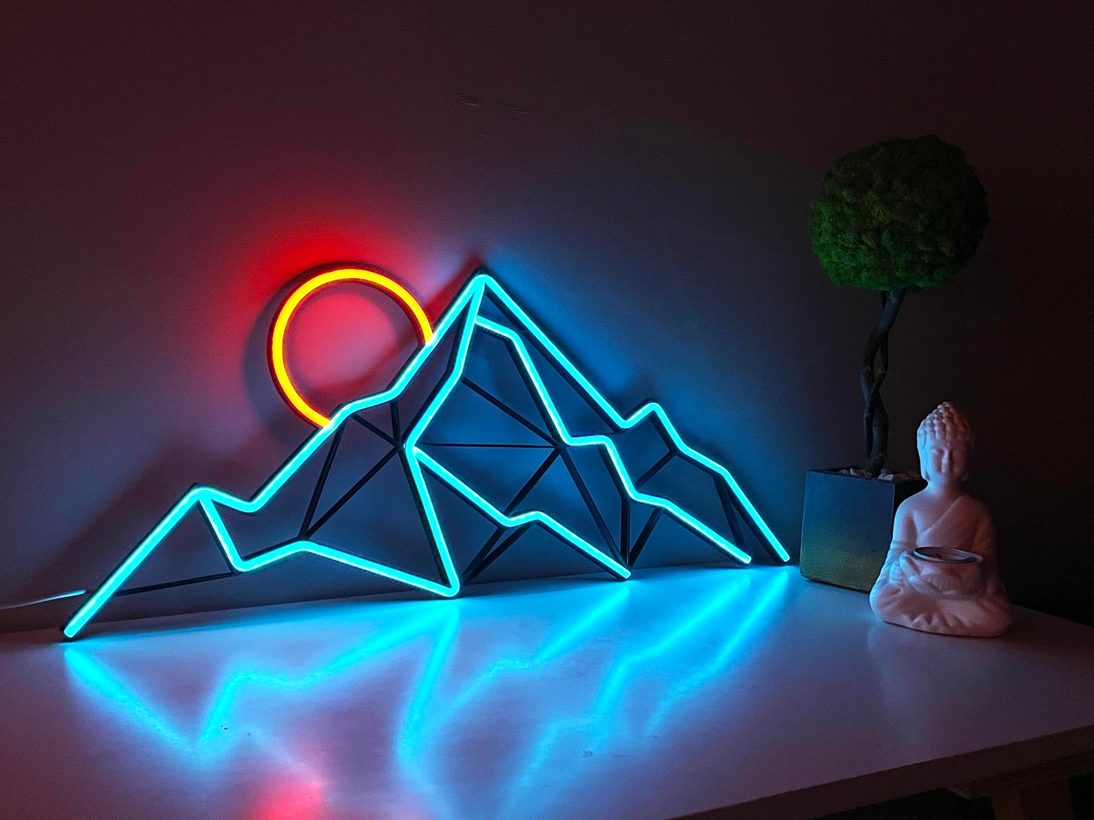 Mountain Neon Wall Art Landscape Neon Sign Neon Art Mountain - Etsy