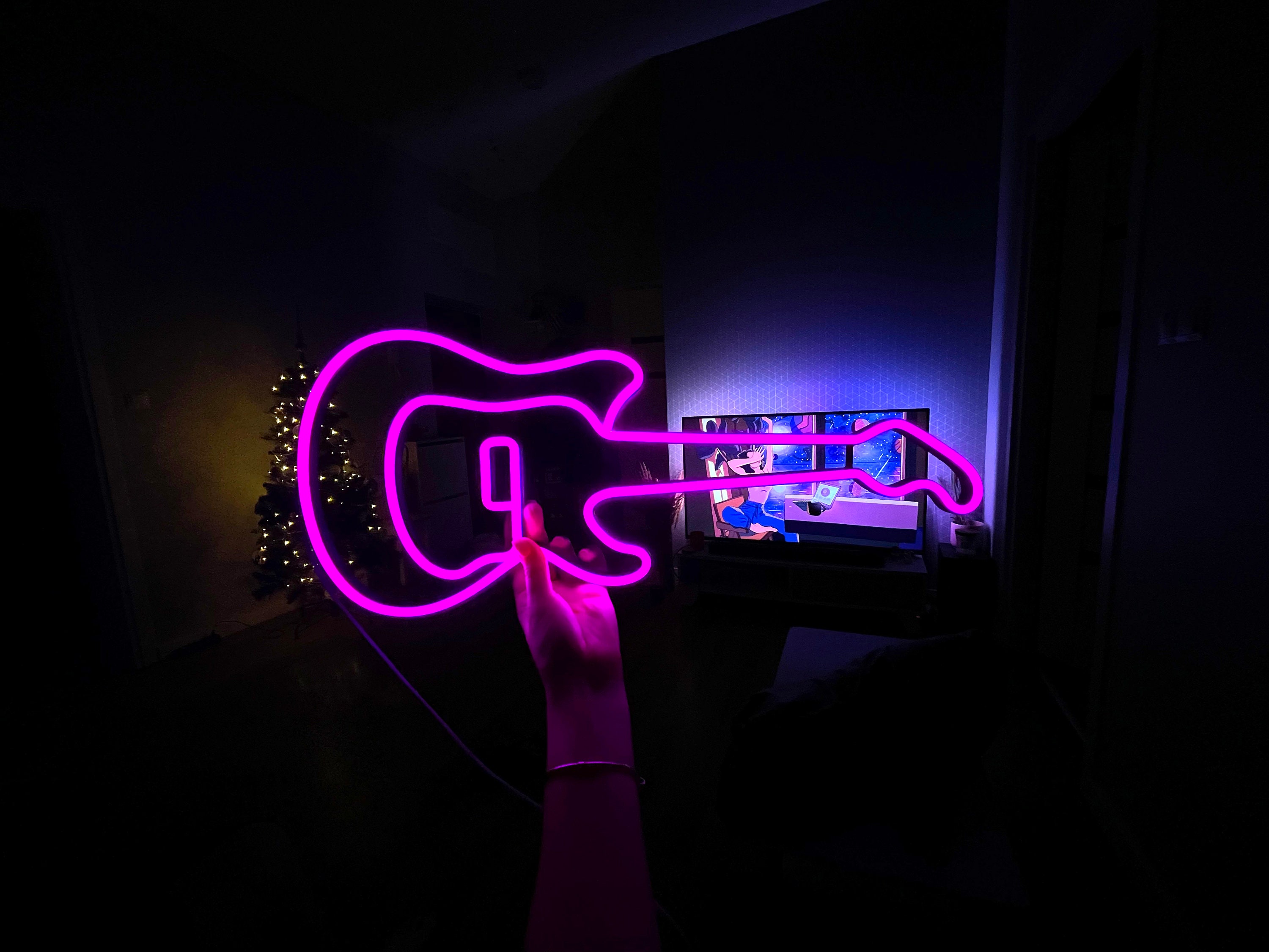 Electric Guitar Light Music Neon Sign Guitar Art Light Sign - Etsy