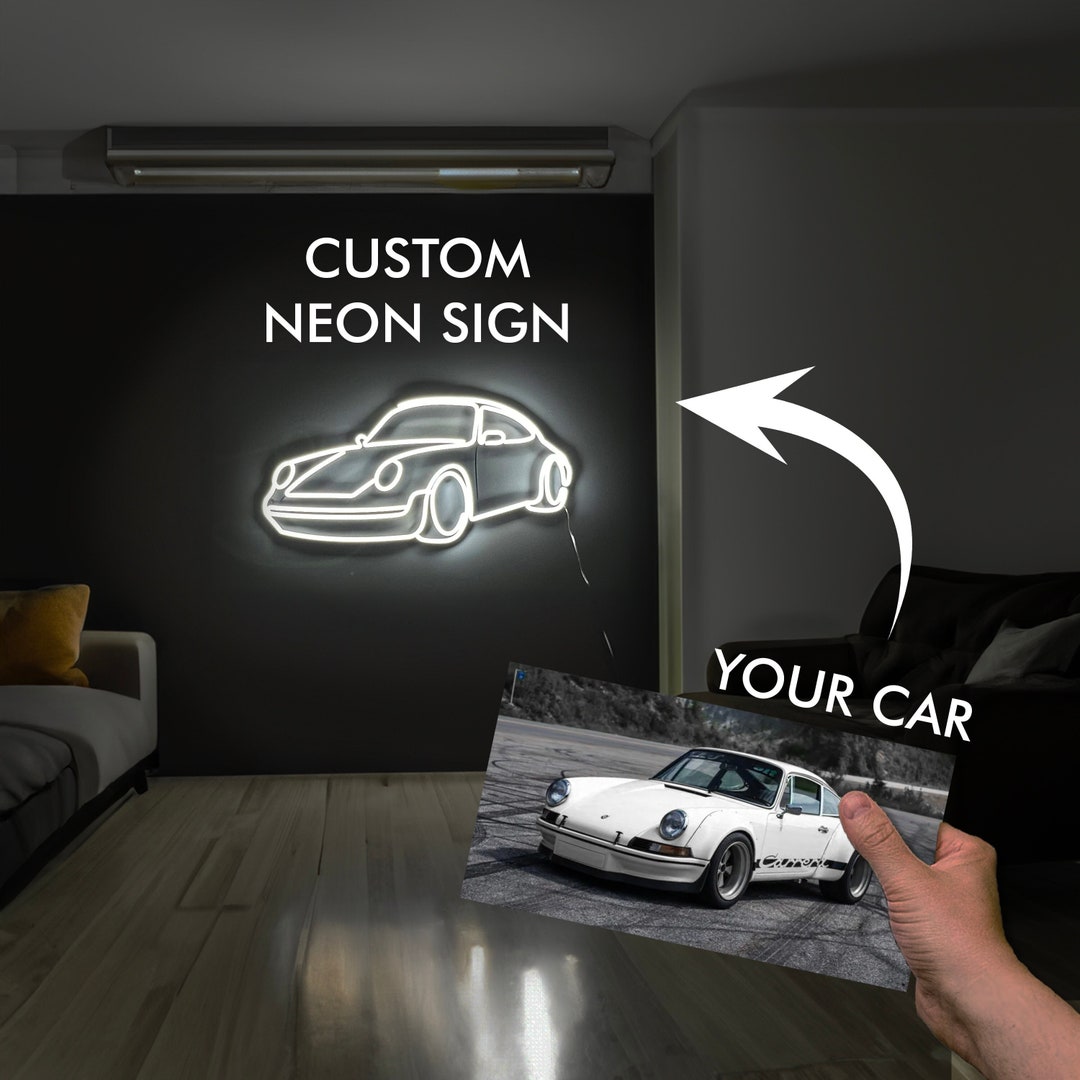 NEON Custom Car Wall Art, Your Own Car Personalized Wall Decor, Car ...