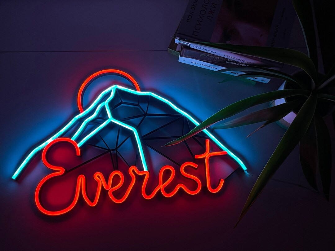 Everest Neon Wall Art Everest Neon Sign Neon Art, Mountain Art Light ...