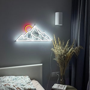 Mountain Neon Sign Art Landscape Neon Sign Neon Art, Mountain Art Light ...