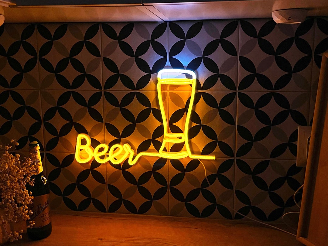 Beer Glass LED Neon Sign: Bar Wall Decor - Etsy