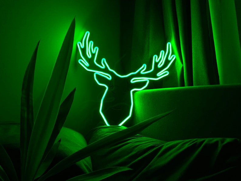 Deer Neon Wall Decor Sign Led Deer Hunting Art Light Sign Led - Etsy