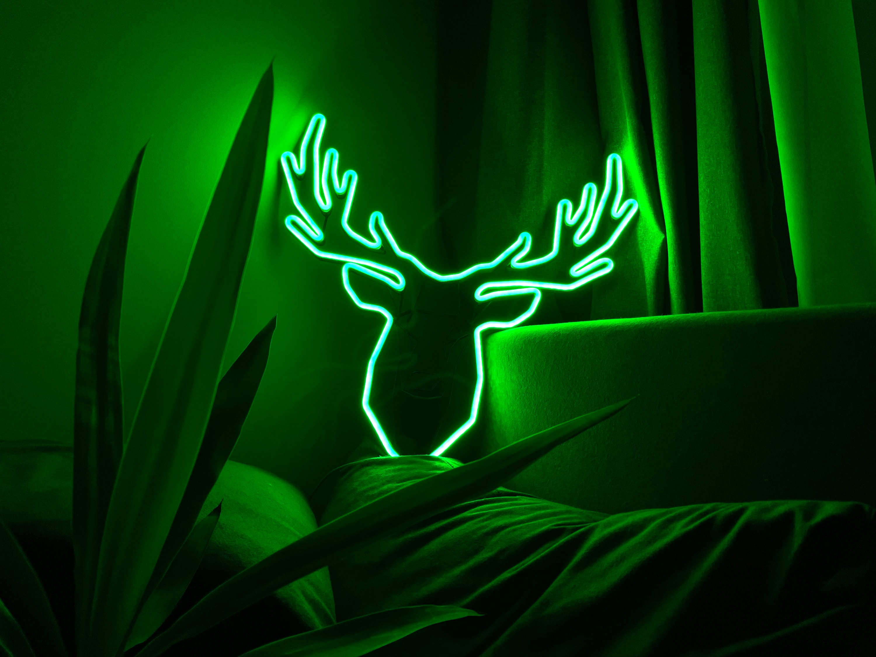 Deer Neon Wall Decor Sign Led Deer Hunting Art Light Sign Led - Etsy