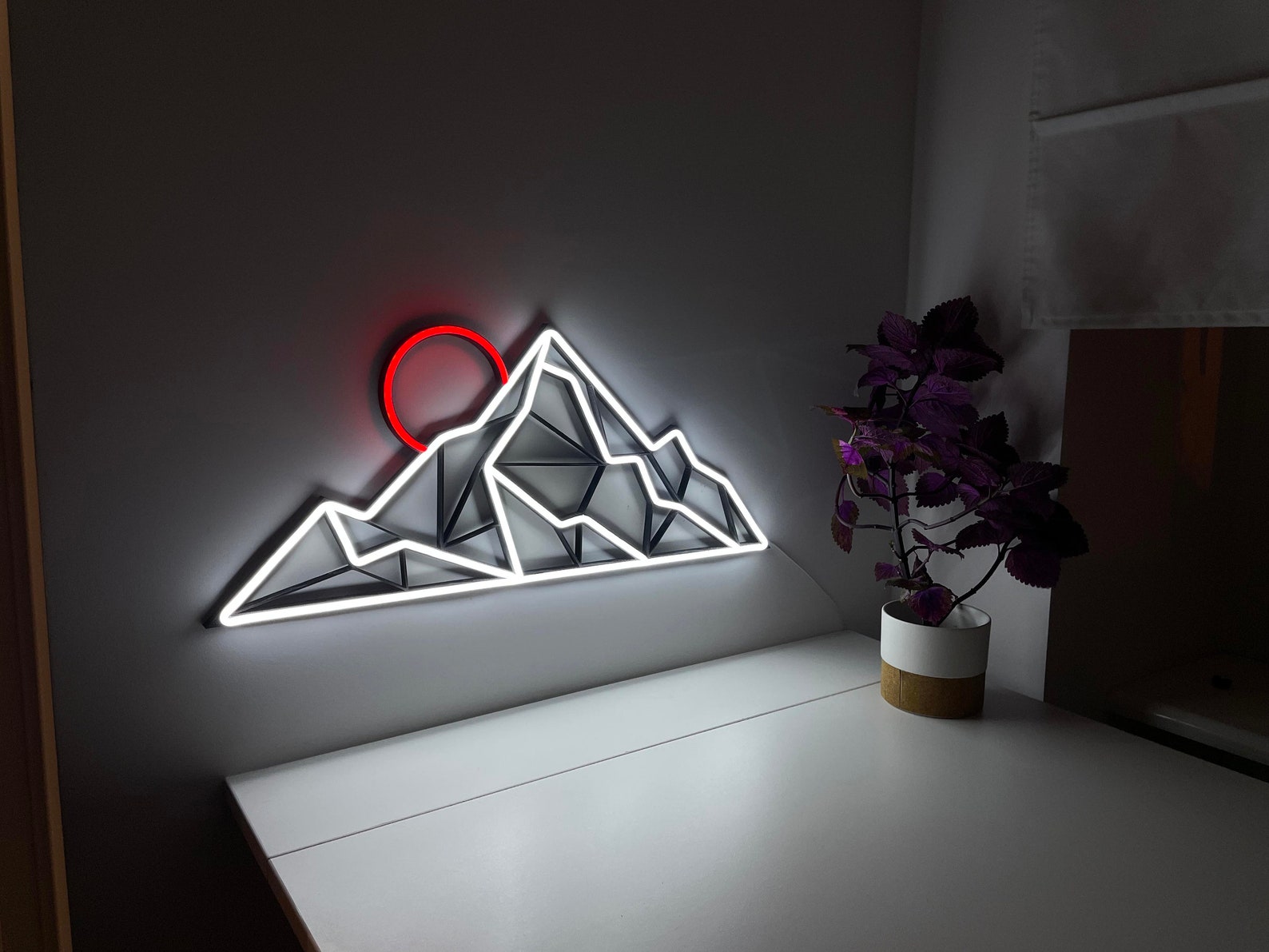 Mountain Neon Sign Art Landscape Neon Sign Neon Art, Mountain Art Light ...