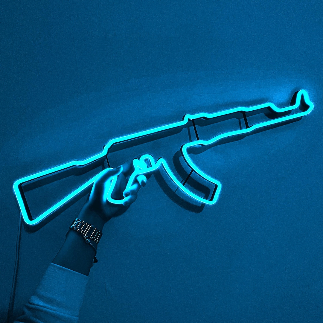 Gun Led Neon Signs AK 47 Gift Pistol LED Neon Lights Gun Wall Art Décor ...