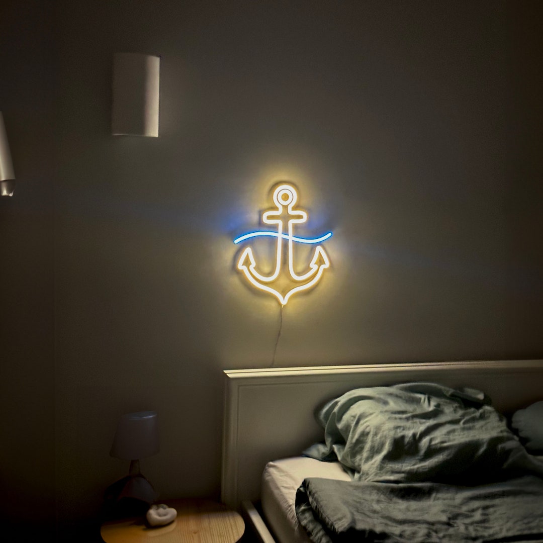 Anchor Neon Sign Anchor Neon Sign Led Sea Art Light Sign Led Logo ...