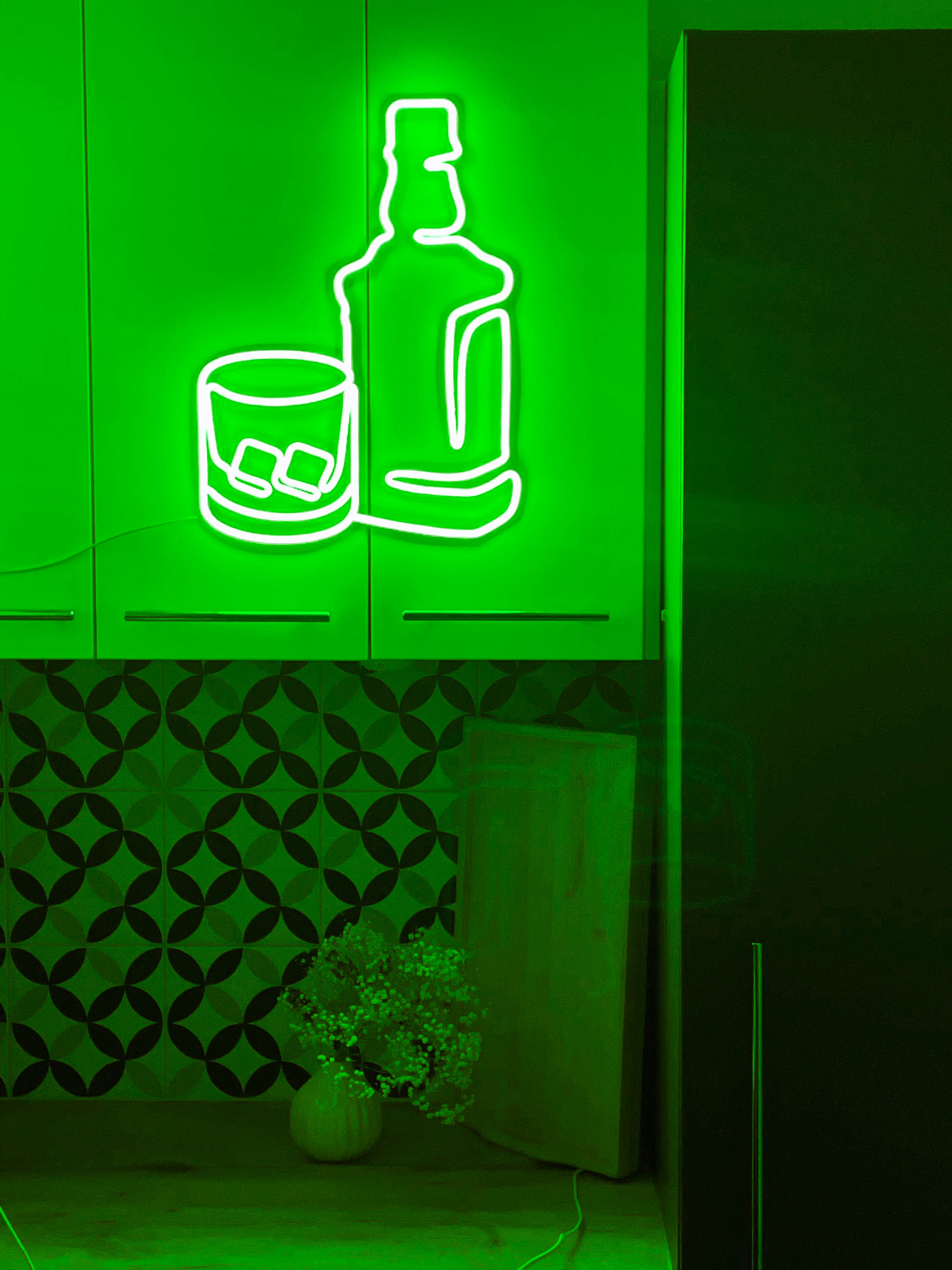 Whisky Bootle Neon Sign Bar Neon Sign Whisky Glass Wall Decor - Etsy