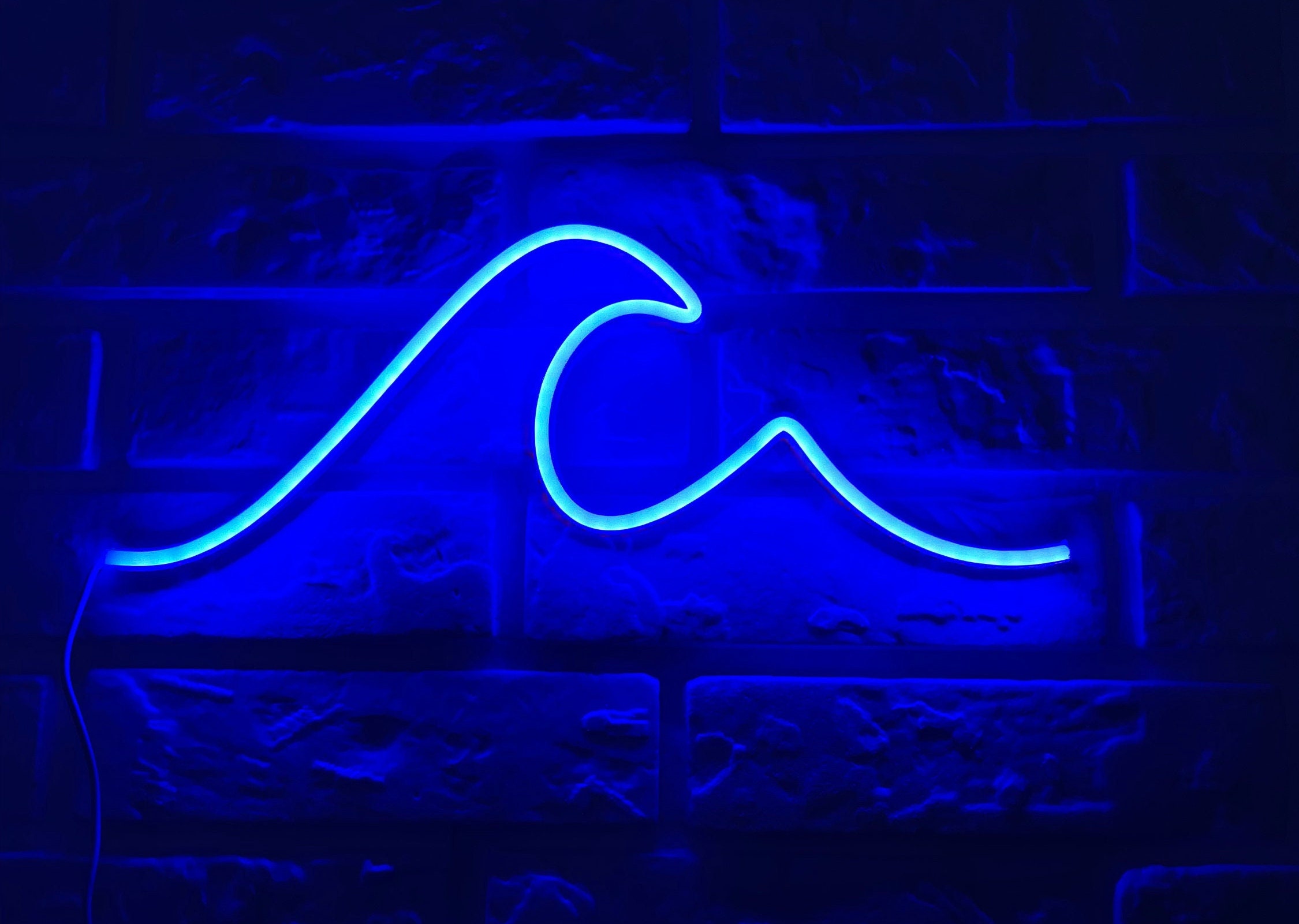 Wave Neon Sign Sea Neon Sign Led Ocean Art Light Sign Led Logo | Etsy