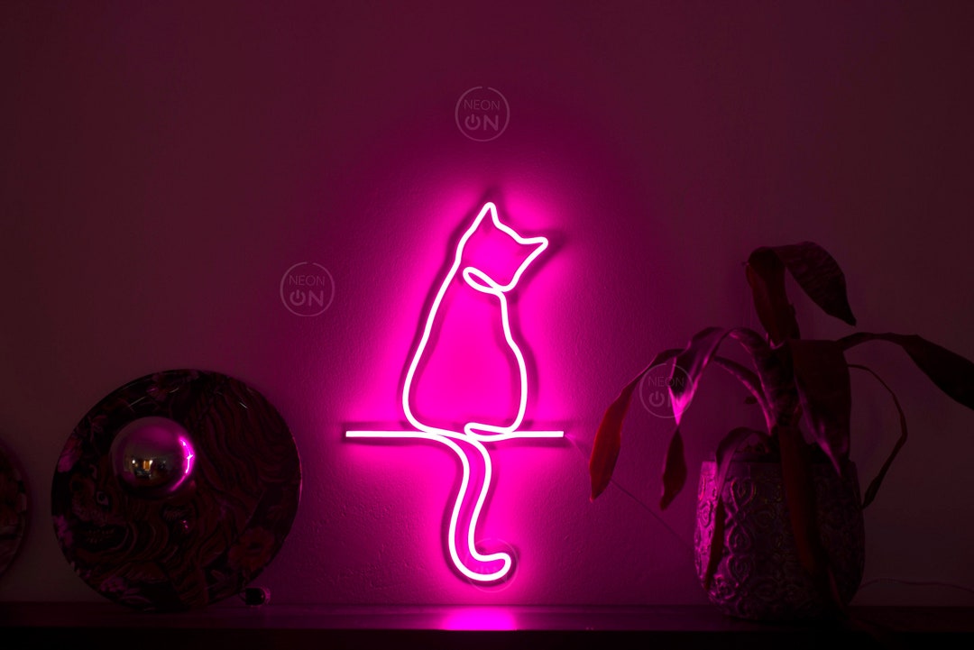 Cat Neon Sign Art Decor Neon Light Wall Art Signs Cute Cat Decor, Gift ...