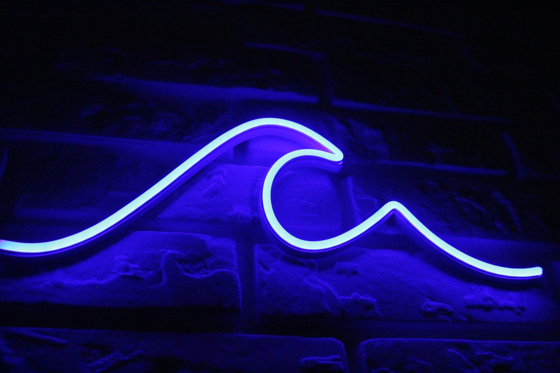 Wave Neon Sign Sea Neon Sign Led Ocean Art Light Sign Led Logo | Etsy
