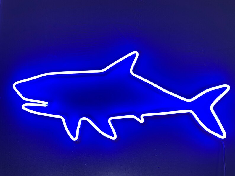 Shark Neon Sign Shark Neon Sign Led Sea Art Light Sign Led - Etsy