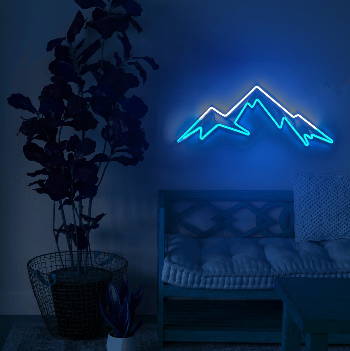 Mountain Neon Sign Art Landscape Neon Sign Neon Art Mountain | Etsy