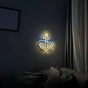 Anchor Neon Sign Anchor Neon Sign Led Sea Art Light Sign Led Logo ...