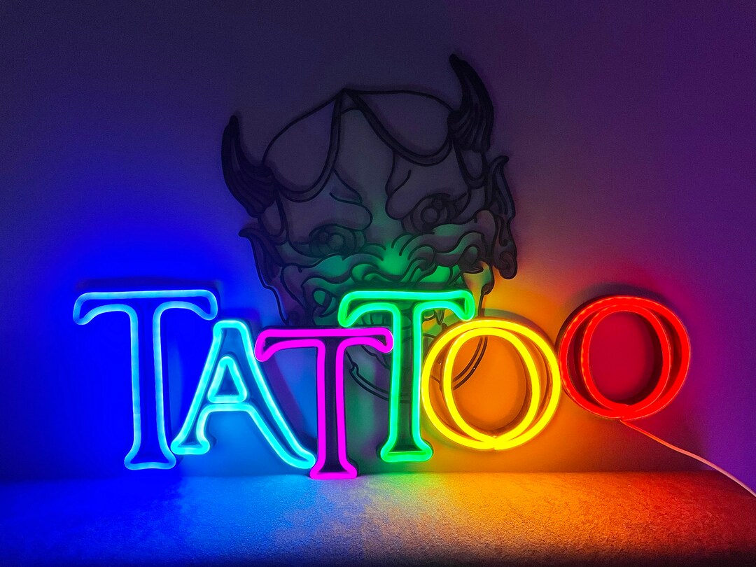 Tattoo Neon Sign: Colorful LED Wall Decor - Etsy