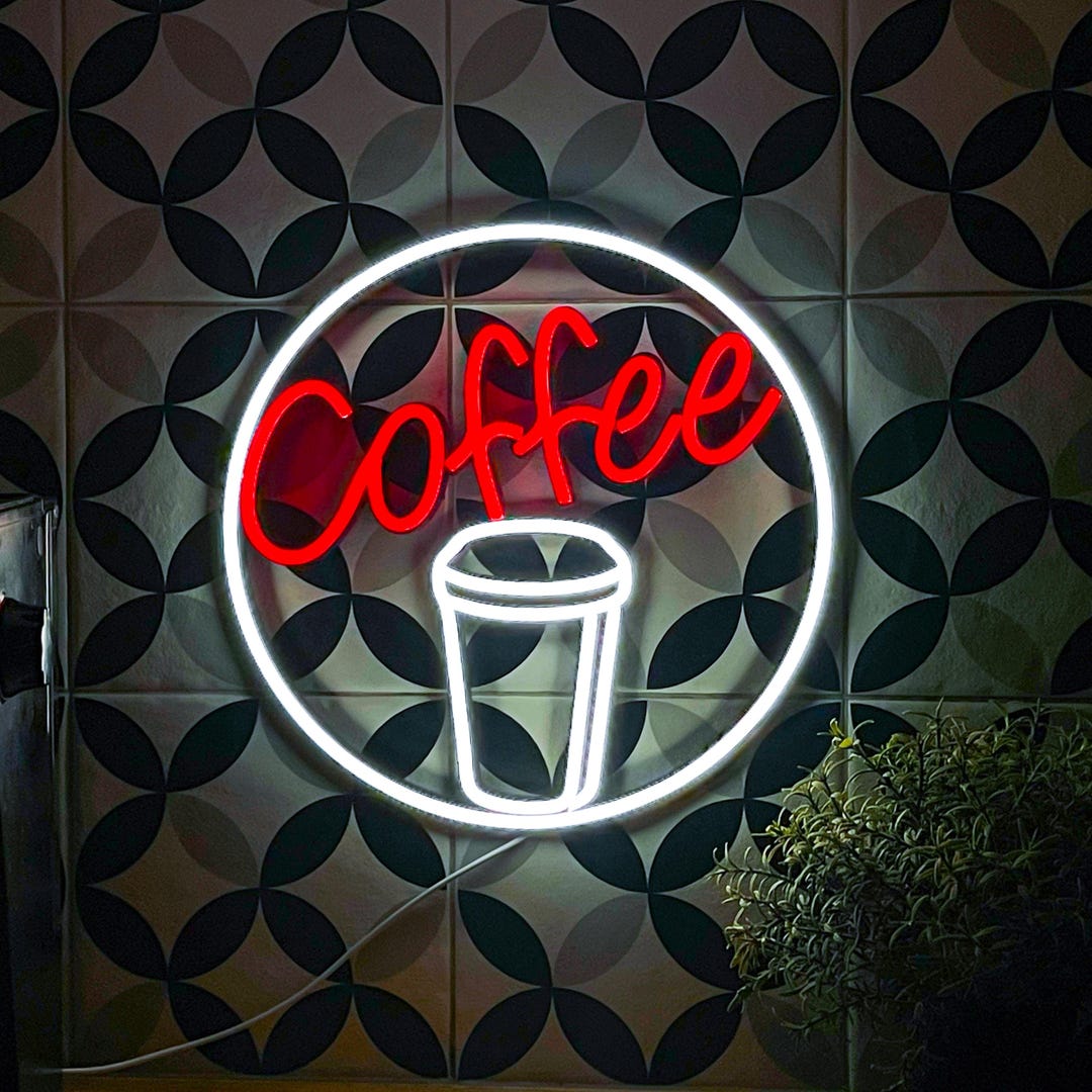 Coffee Neon Bar Decor: Coffee Neon Sign, Bar Wall Decor, Pub LED Coffee ...