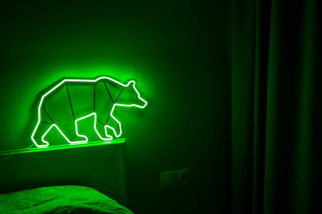 Neon Wall Grizzly Decor Bear Neon Sign, Bear Wall Art Art Sign Led ...