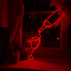 Wine Lover Art , Wine Neon Sign, Wine Glass Wall Decor, Wine Led, Gift ...