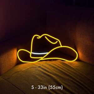Cowboy Hat Neon Sign, Rodeo LED Sign for Wall Decor White Honky Tonk ...