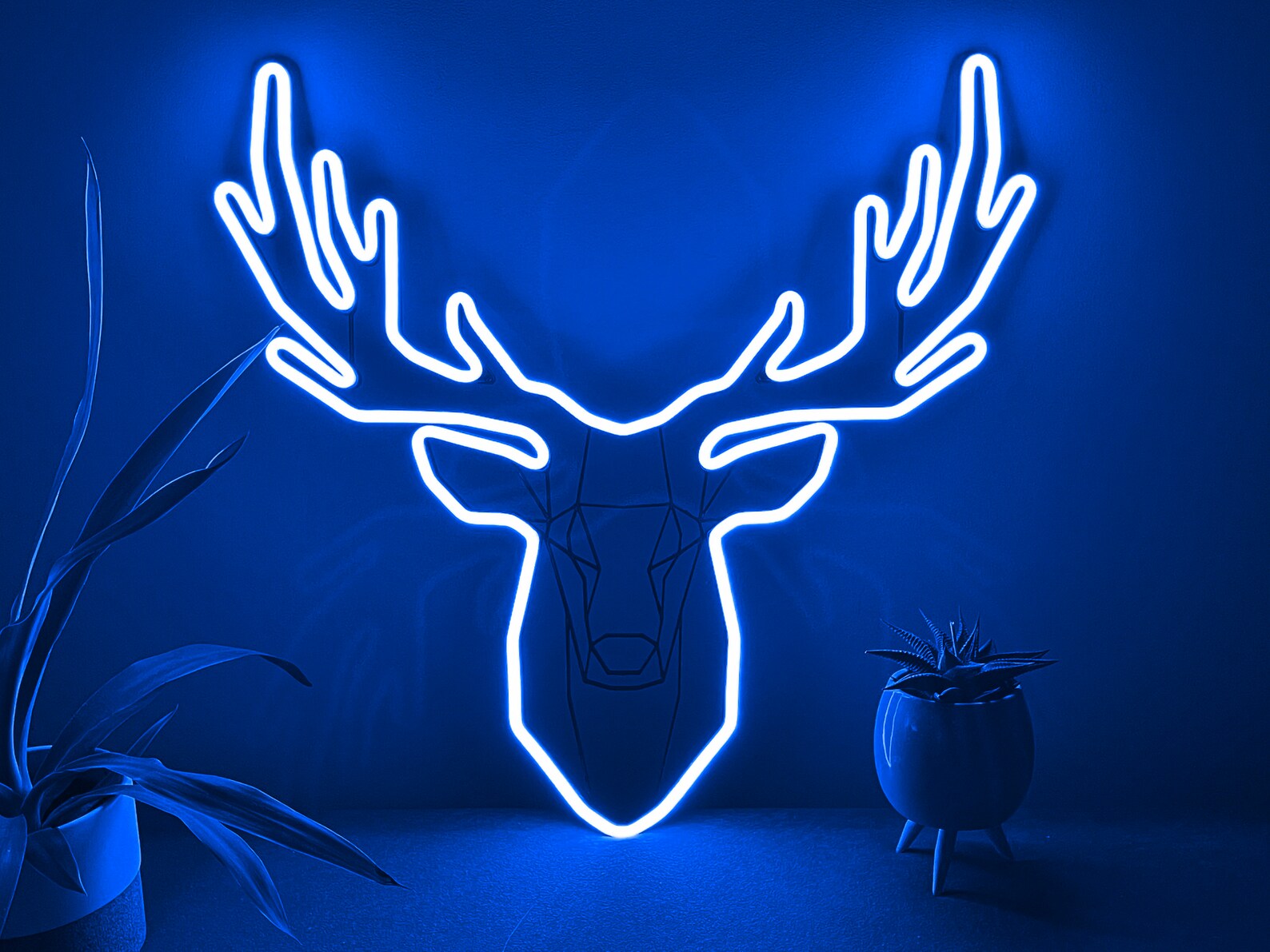 Deer Head Neon Sign Led Deer Hunting Art Light Sign Led Logo | Etsy