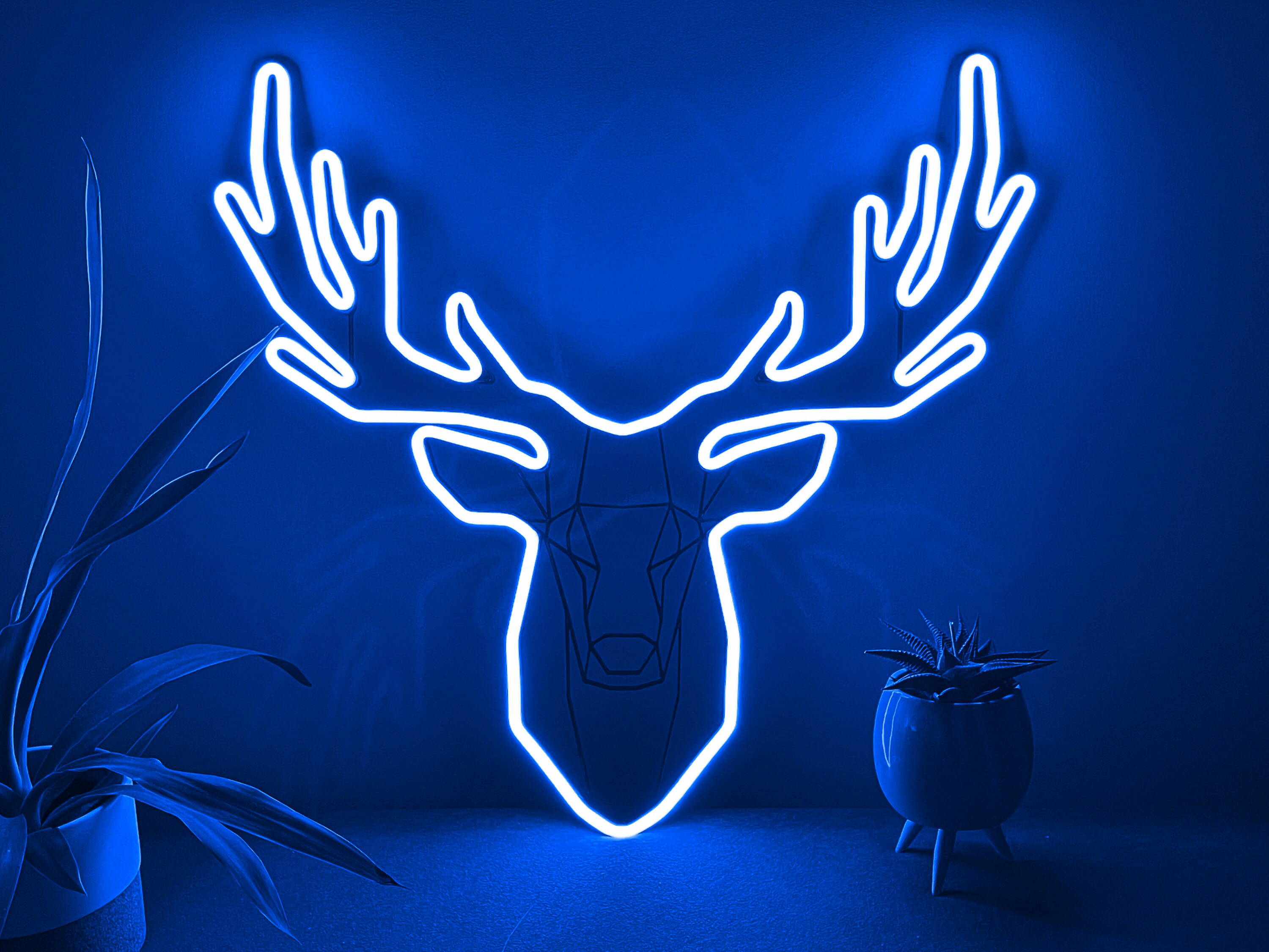 Deer Neon Wall Decor Sign Led Deer Hunting Art Light Sign Led - Etsy