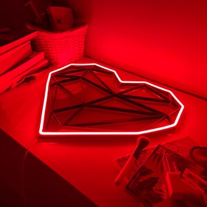Neon Heart Love Wall Light Heart Wall Light, Love Wall Decor Love Gift ...