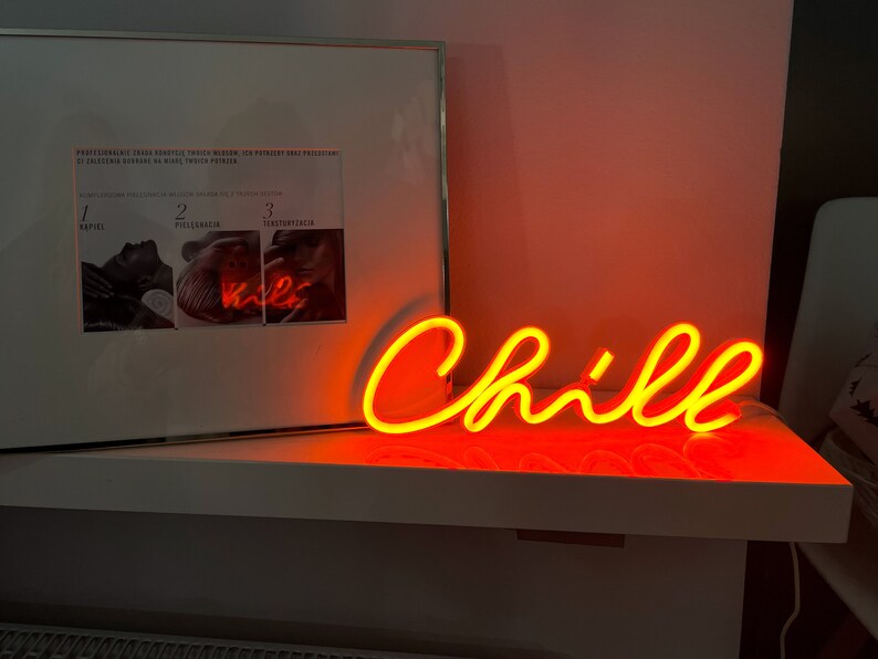 Chill Neon Night Lights Neon Signs Gift Warm Orange Relax Neon | Etsy