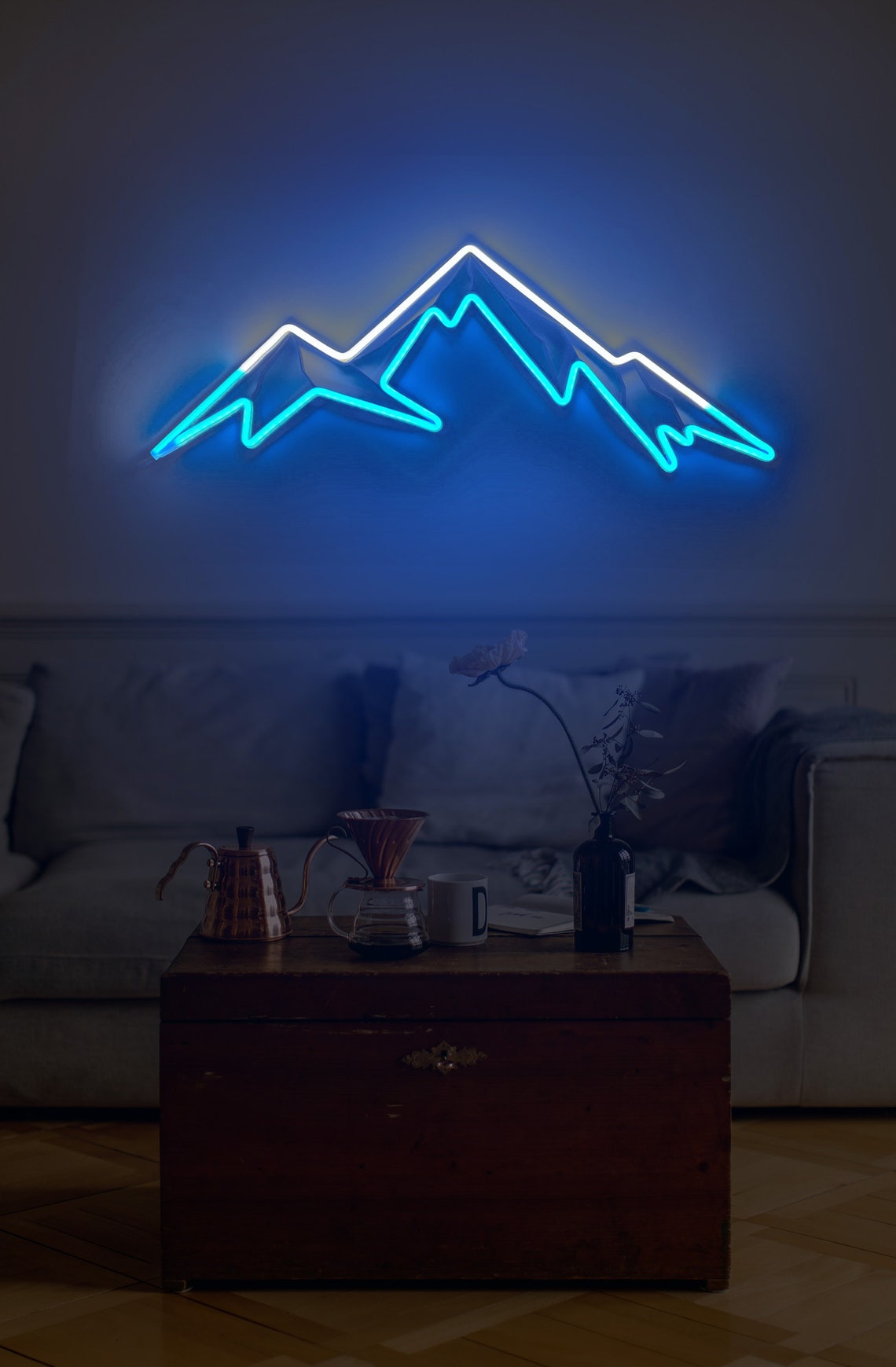 Mountain Neon Sign Art Landscape Neon Sign Neon Art Mountain | Etsy