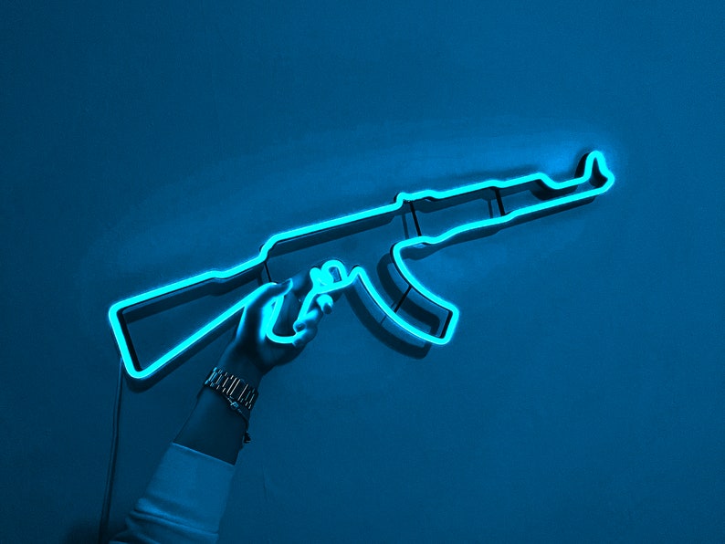 Gun Led Neon Signs AK 47 Gift Pistol LED Neon Lights Gun Wall - Etsy