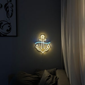 Anchor Neon Sign Anchor Neon Sign Led Sea Art Light Sign Led Logo ...