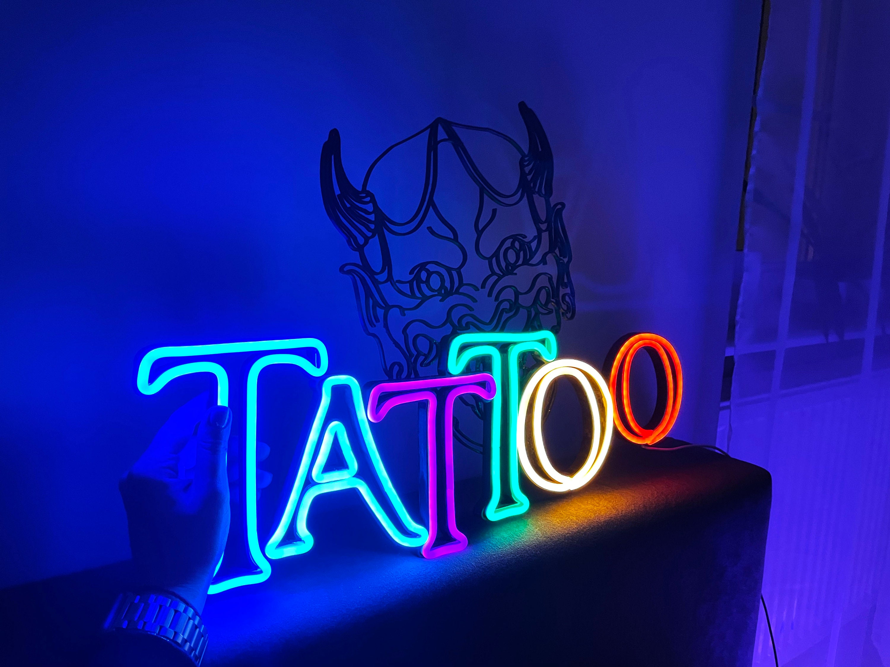 Tattoo Neon Sign: Colorful LED Wall Decor - Etsy