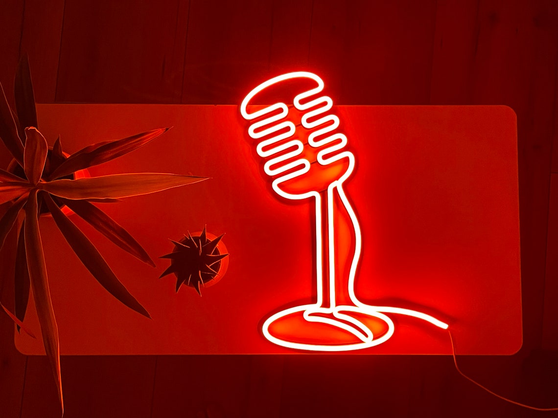 Mic Microphone Art Music Neon Sign Microphone Art Music | Etsy