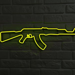 Gun Led Neon Signs AK 47 Gift Pistol LED Neon Lights Gun Wall Art Décor ...